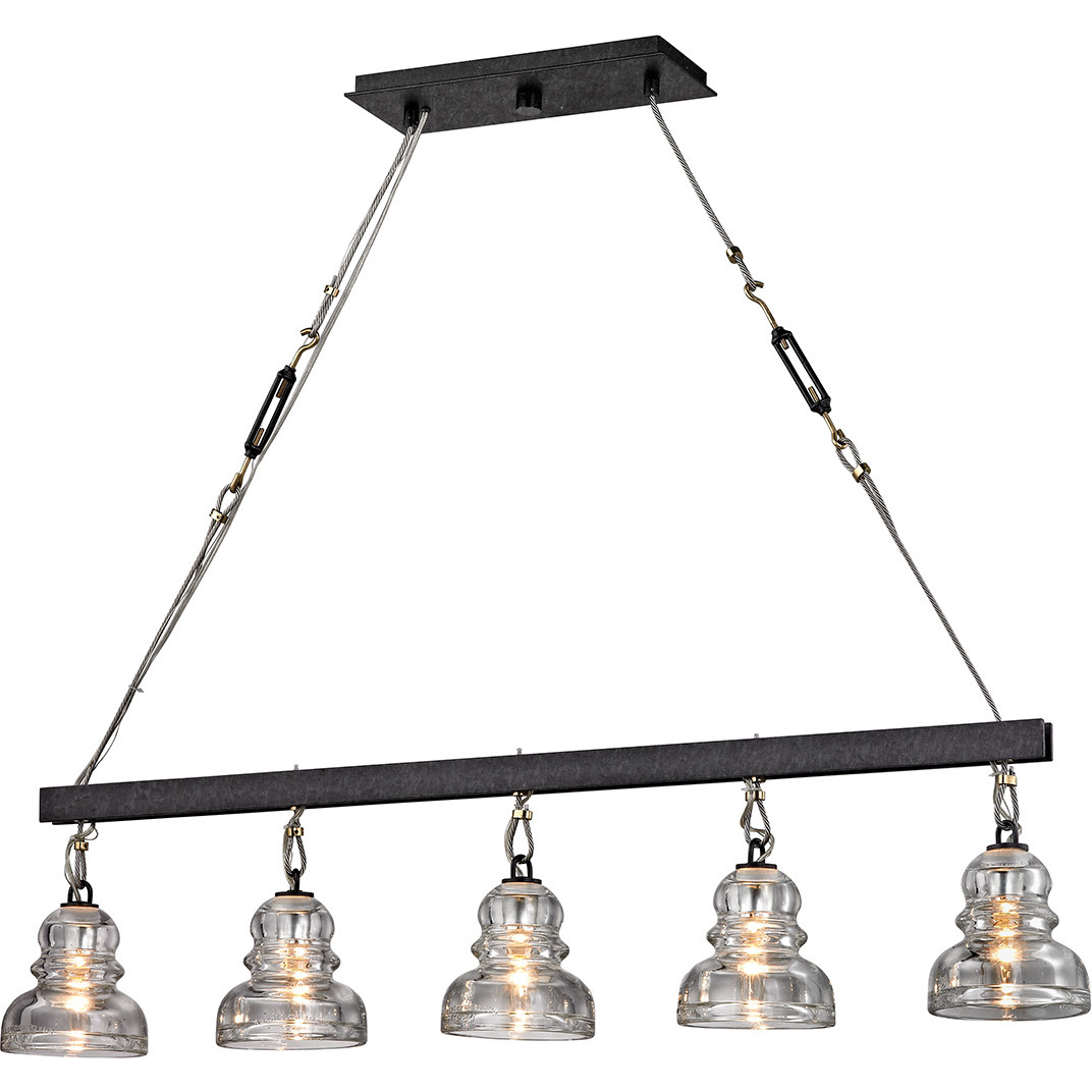 Troy Lighting F6058-TRN Menlo Park 5 Light 44.5 inch Textured Iron ...