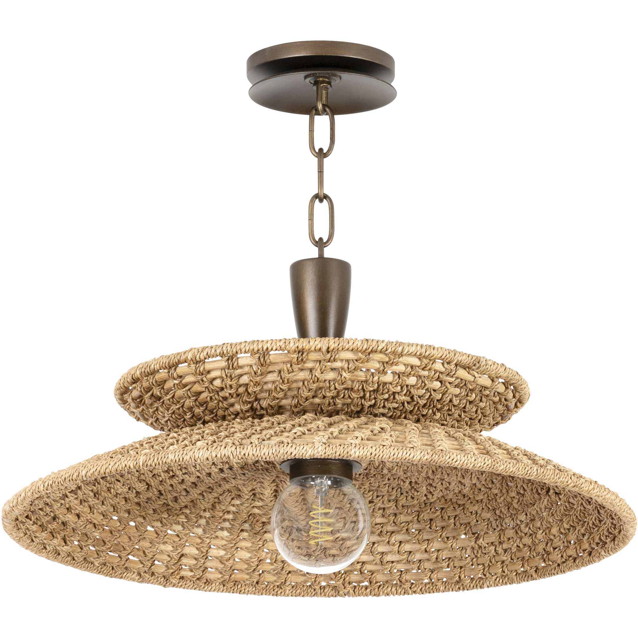 Troy Lighting F1820-BRL Landry 1 Light 20 inch Bronze Leaf Pendant ...