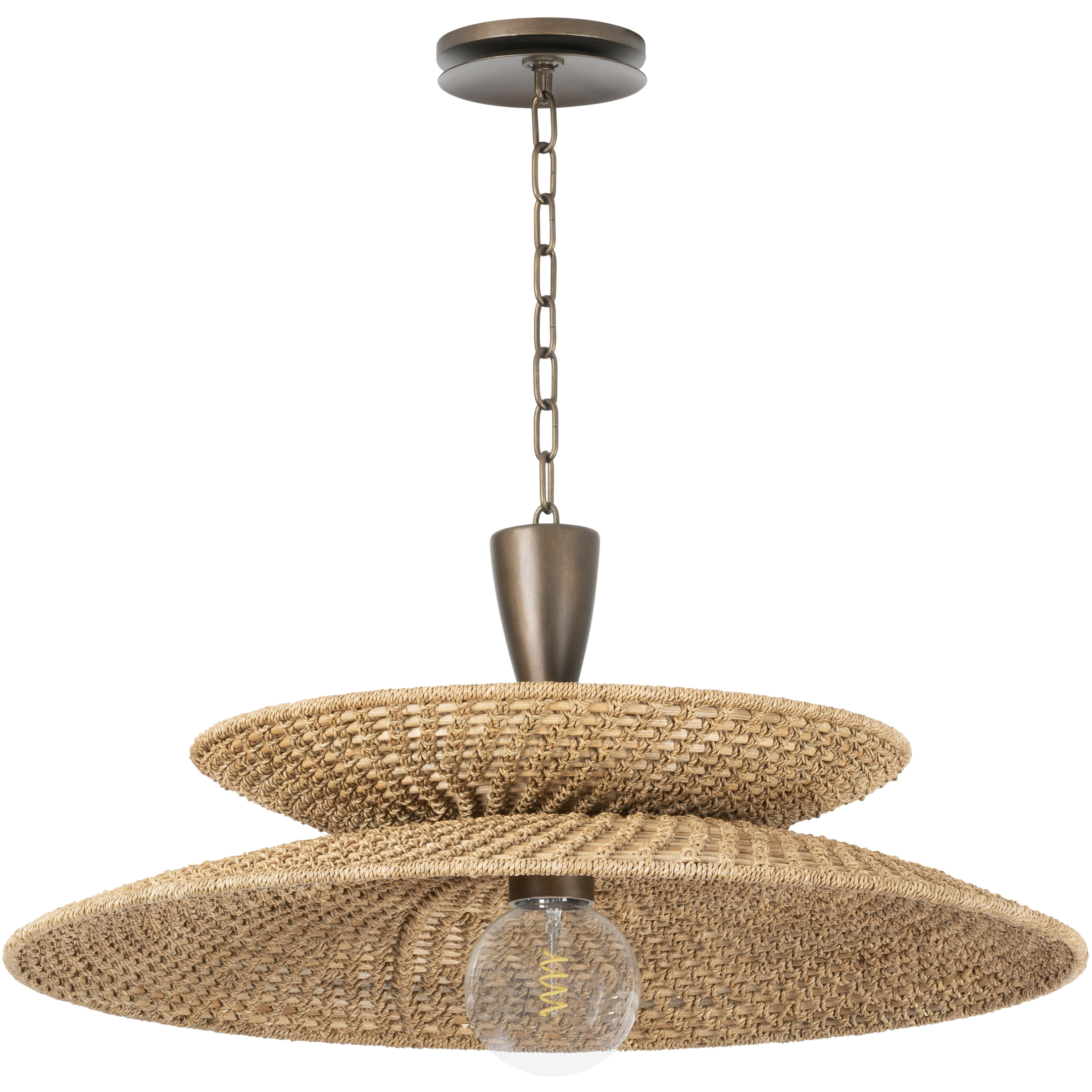 Troy Lighting F1830-BRL Landry 1 Light 30 inch Bronze Leaf Pendant ...